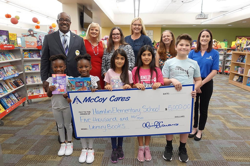 McCoy Cares Foundation Donates Books to Hamlin Elementary Media Center